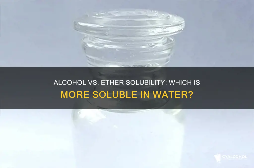Alcohol Vs. Ether Solubility: Which Is More Soluble In Water? | CyAlcohol