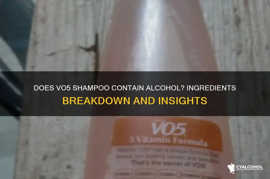 Does Vo5 Shampoo Contain Alcohol? Ingredients Breakdown And Insights ...