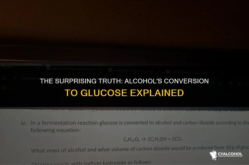 The Surprising Truth: Alcohol's Conversion To Glucose Explained | CyAlcohol
