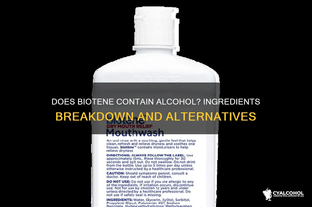 Does Biotene Contain Alcohol? Ingredients Breakdown And Alternatives ...