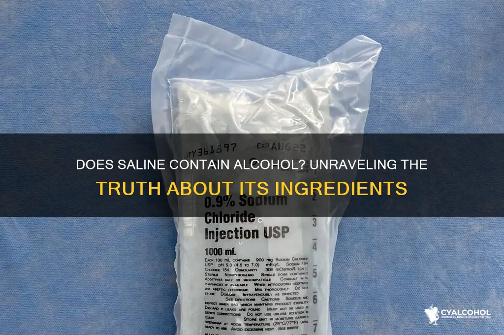 Does Saline Contain Alcohol? Unraveling The Truth About Its Ingredients ...