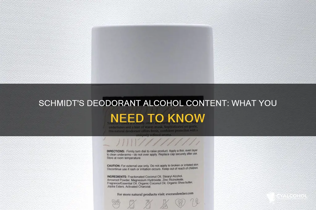 Schmidt's Deodorant Alcohol Content: What You Need To Know | CyAlcohol