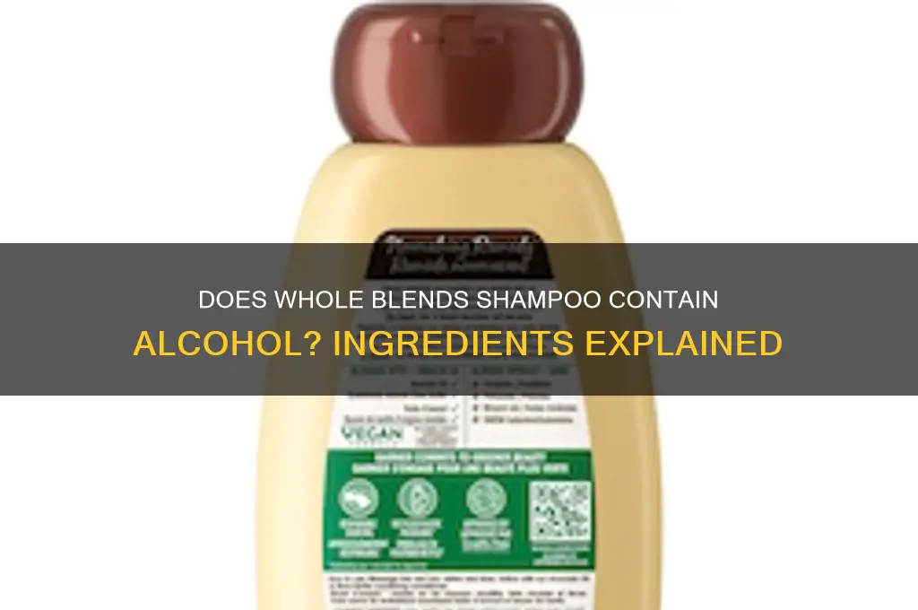 Does Whole Blends Shampoo Contain Alcohol? Ingredients Explained ...