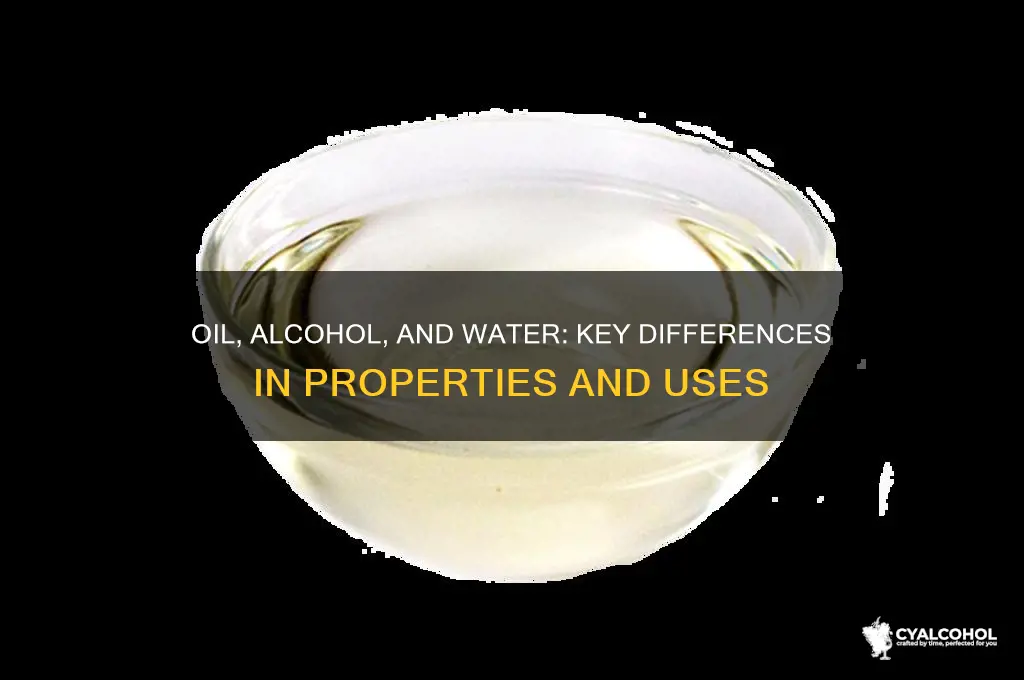 Oil, Alcohol, And Water: Key Differences In Properties And Uses | CyAlcohol