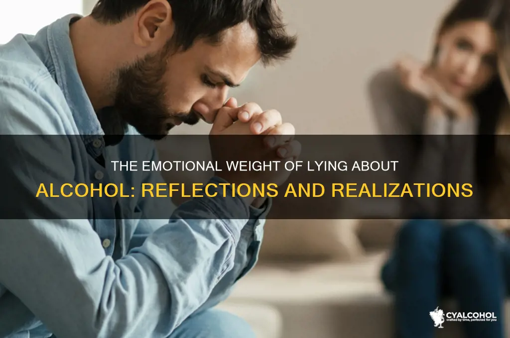 The Emotional Weight Of Lying About Alcohol: Reflections And ...