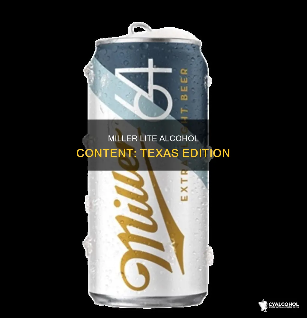 Miller Lite Alcohol Content: Texas Edition | CyAlcohol