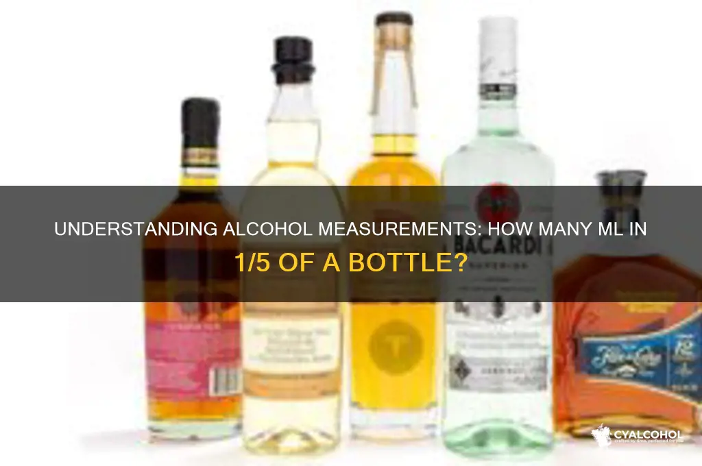 Understanding Alcohol Measurements: How Many Ml In 1/5 Of A Bottle ...