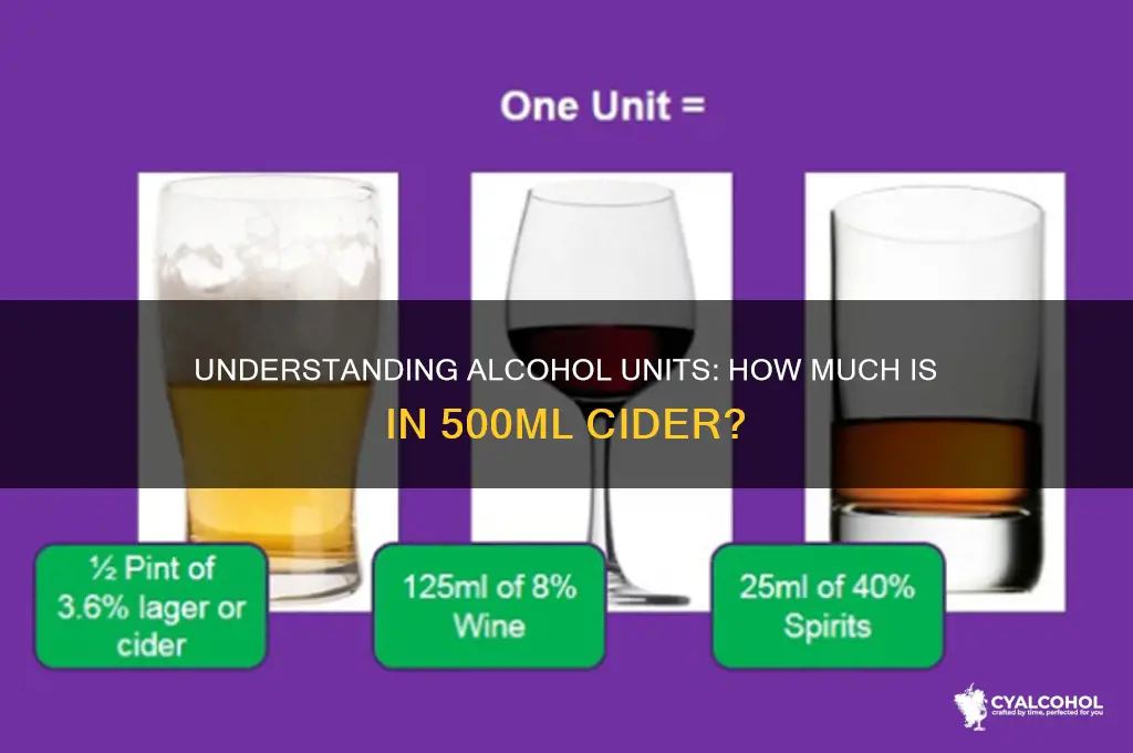 Understanding Alcohol Units: How Much Is In 500Ml Cider? | CyAlcohol