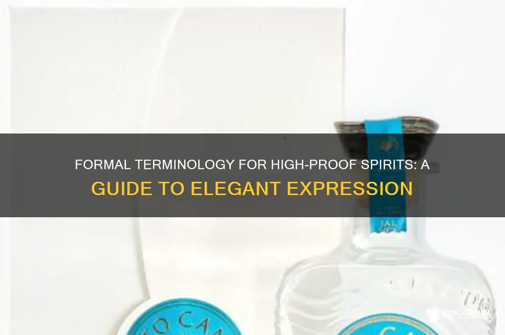 Formal Terminology For High-Proof Spirits: A Guide To Elegant ...