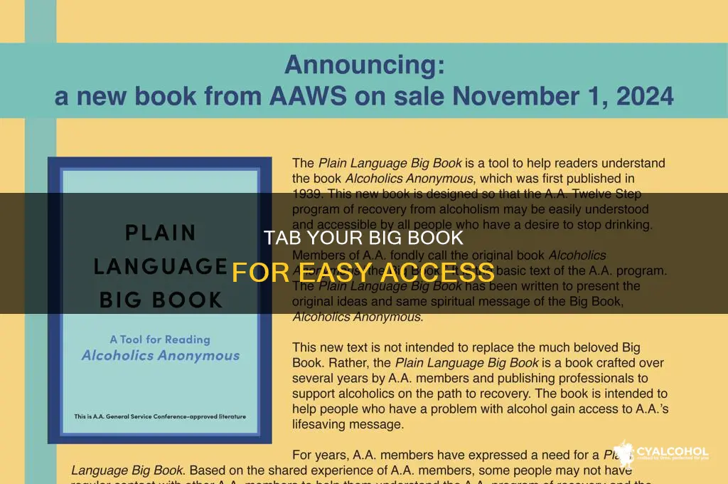 Tab Your Big Book For Easy Access | CyAlcohol