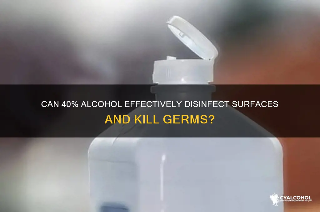 Can 40% Alcohol Effectively Disinfect Surfaces And Kill Germs? | CyAlcohol