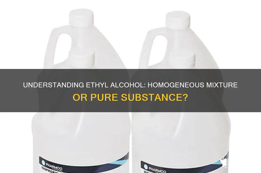 Understanding Ethyl Alcohol: Homogeneous Mixture Or Pure Substance ...