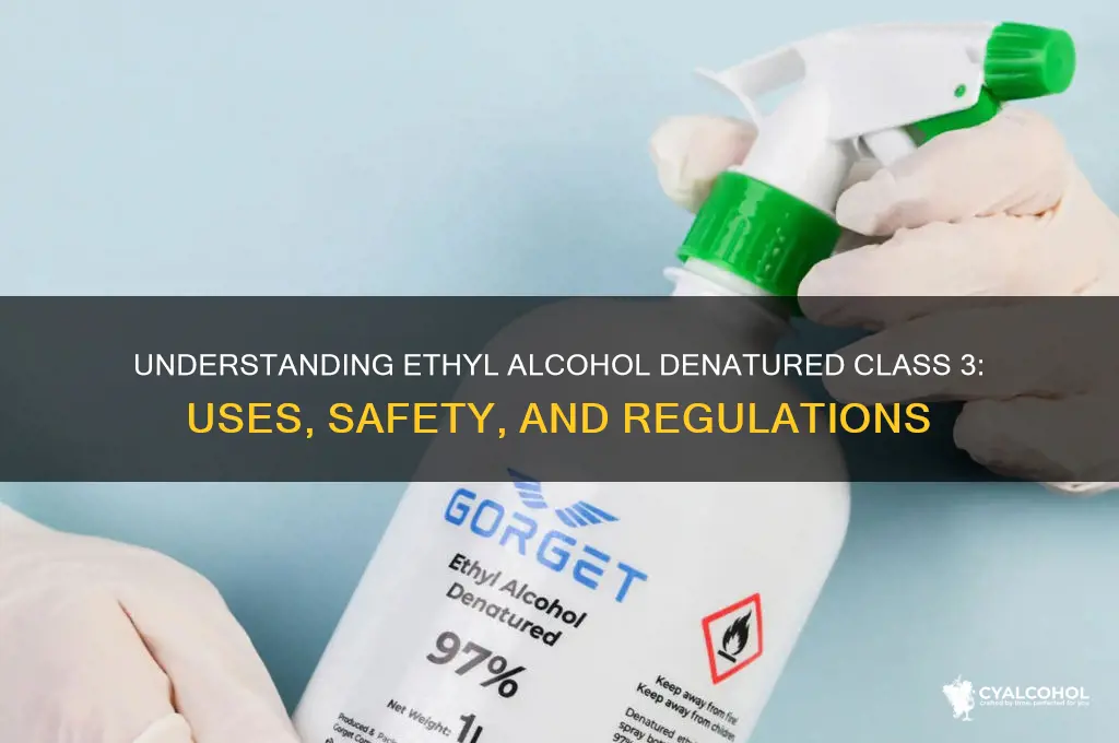 Understanding Ethyl Alcohol Denatured Class 3: Uses, Safety, And ...