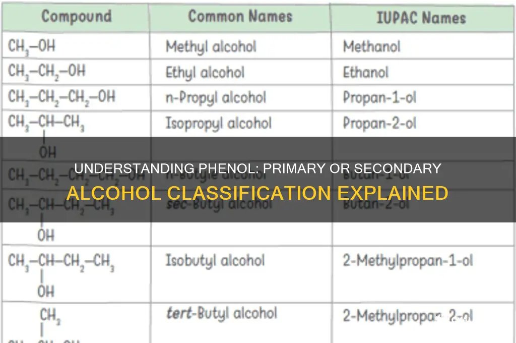 Understanding Phenol: Primary Or Secondary Alcohol Classification ...