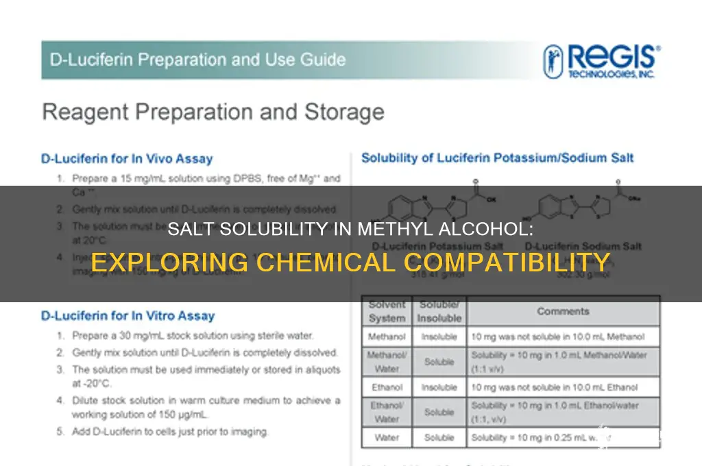 Salt Solubility In Methyl Alcohol: Exploring Chemical Compatibility ...