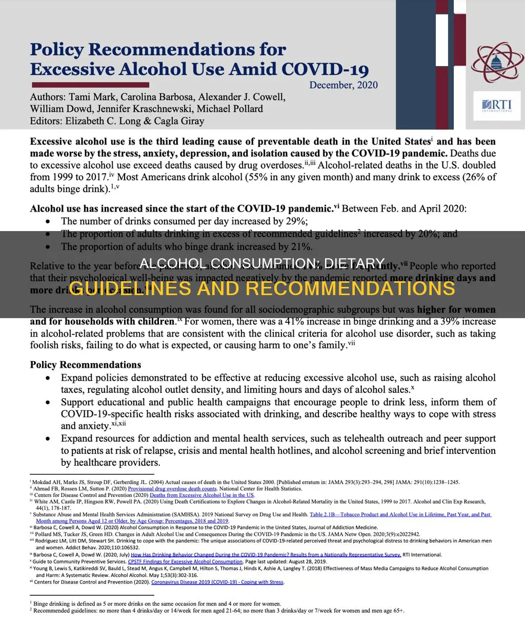 Alcohol Consumption: Dietary Guidelines And Recommendations | CyAlcohol