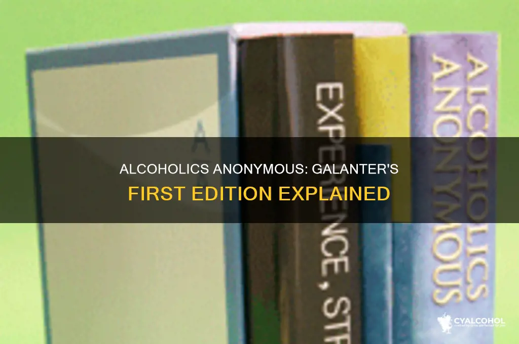 Alcoholics Anonymous: Galanter's First Edition Explained | CyAlcohol