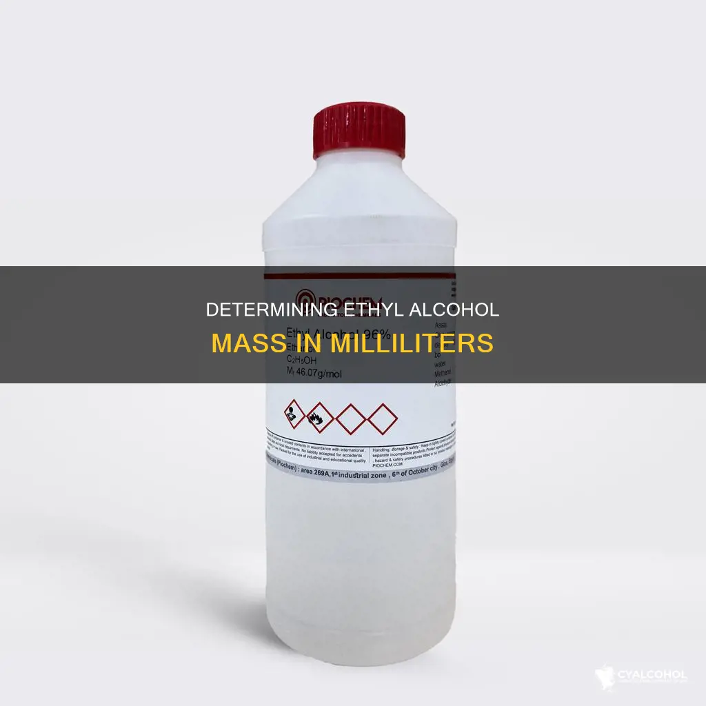 Determining Ethyl Alcohol Mass In Milliliters | CyAlcohol