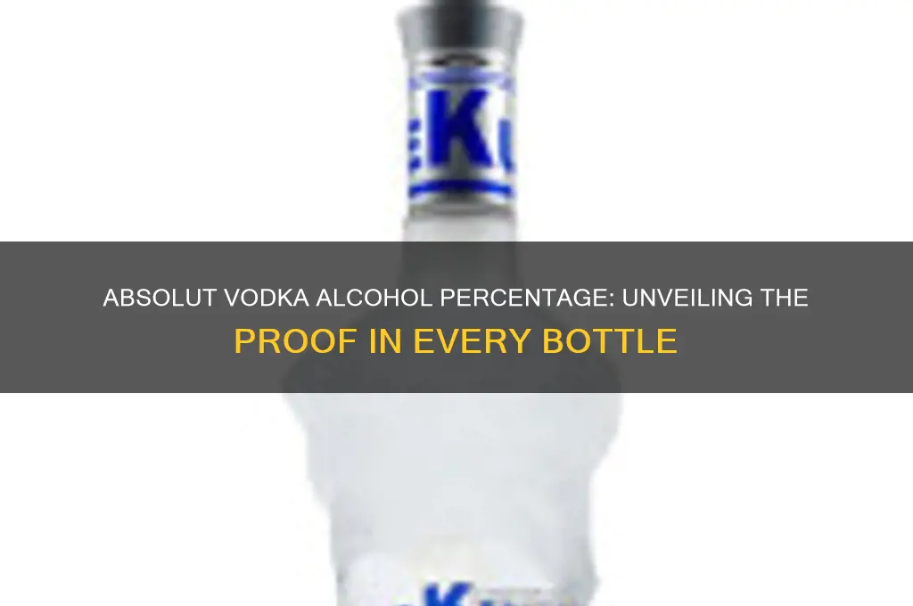 Absolut Vodka Alcohol Percentage: Unveiling The Proof In Every Bottle ...