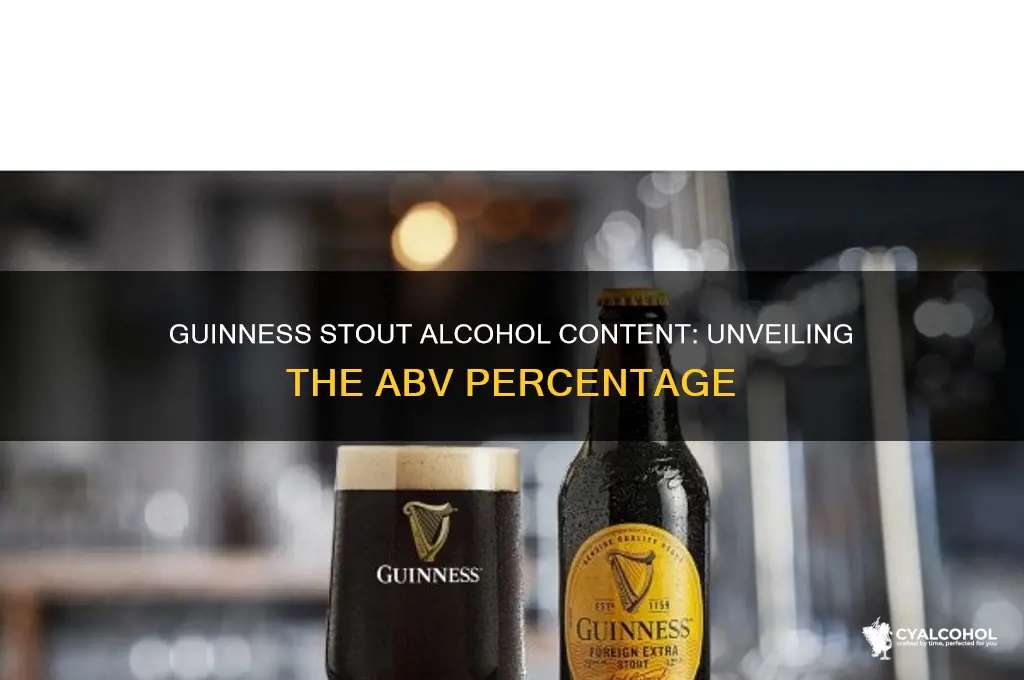 Guinness Stout Alcohol Content: Unveiling The Abv Percentage | CyAlcohol