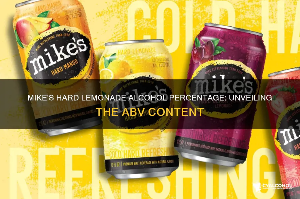 Mike's Hard Lemonade Alcohol Percentage: Unveiling The Abv Content ...