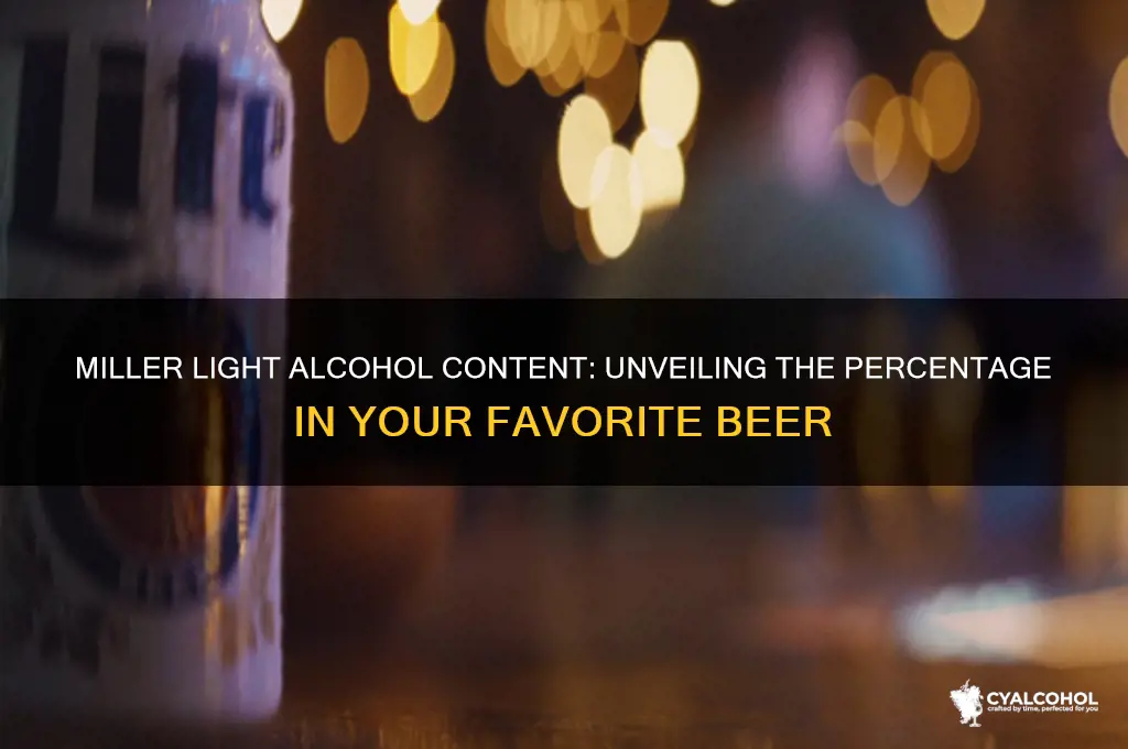 Miller Light Alcohol Content: Unveiling The Percentage In Your Favorite ...
