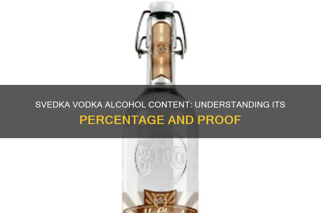 Svedka Vodka Alcohol Content: Understanding Its Percentage And Proof ...