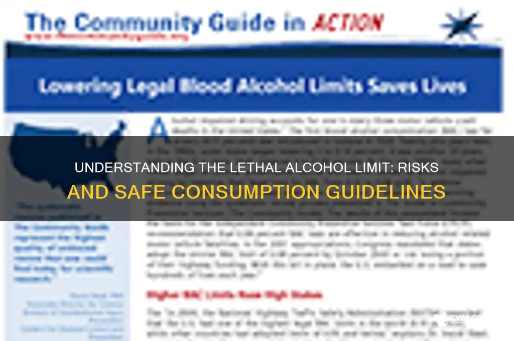 Understanding The Lethal Alcohol Limit: Risks And Safe Consumption ...