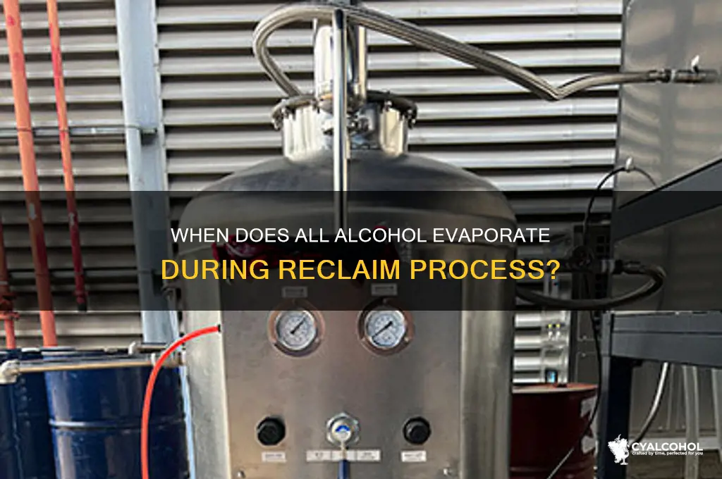 When Does All Alcohol Evaporate During Reclaim Process? | CyAlcohol