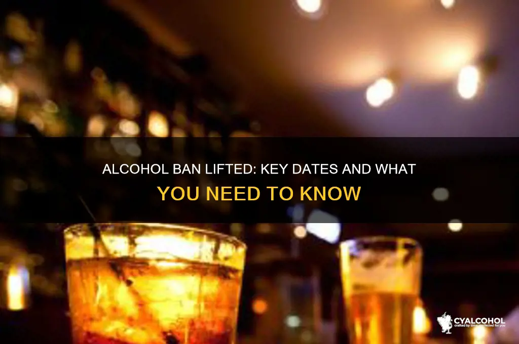 Alcohol Ban Lifted: Key Dates And What You Need To Know | CyAlcohol