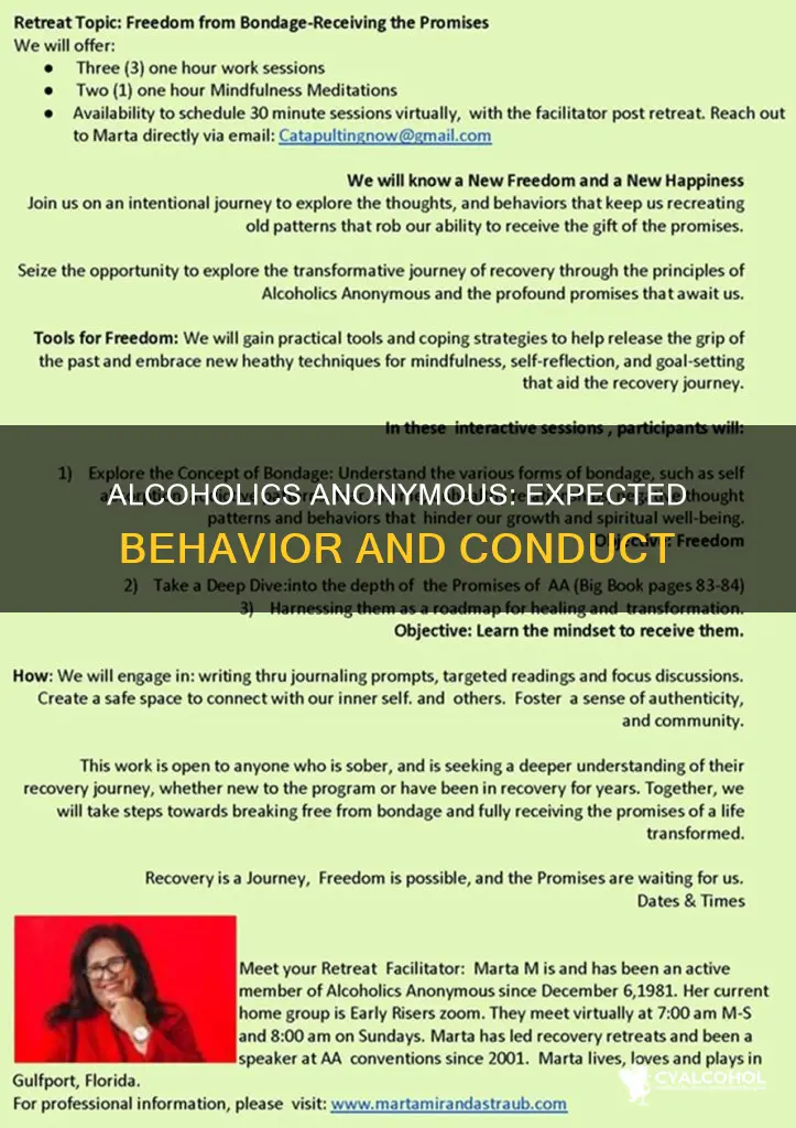 Alcoholics Anonymous: Expected Behavior And Conduct | CyAlcohol