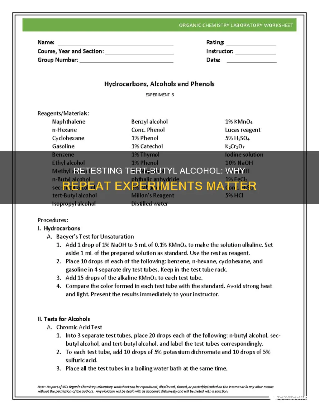 Retesting Tert-Butyl Alcohol: Why Repeat Experiments Matter | CyAlcohol